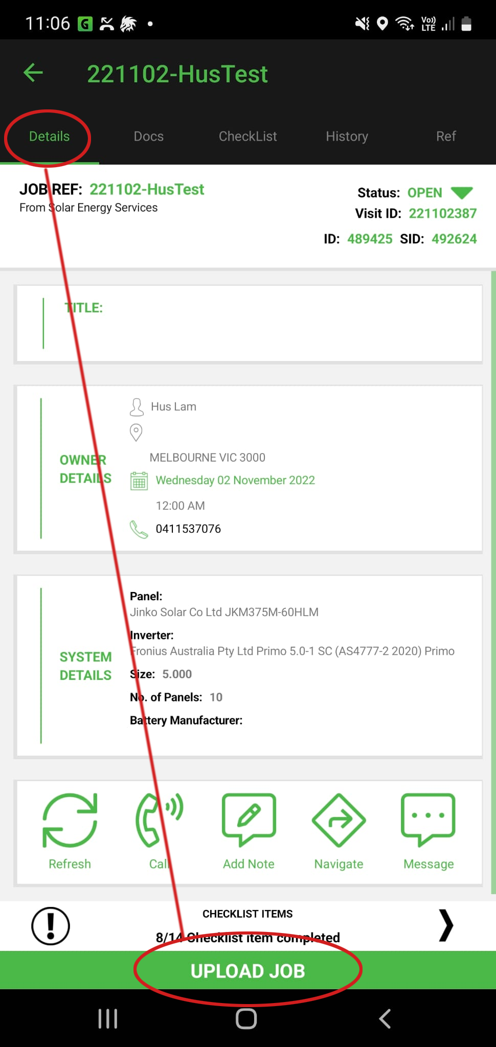 How To Upload Job from the Greenbot Installers APP – Greenbot Pty Ltd